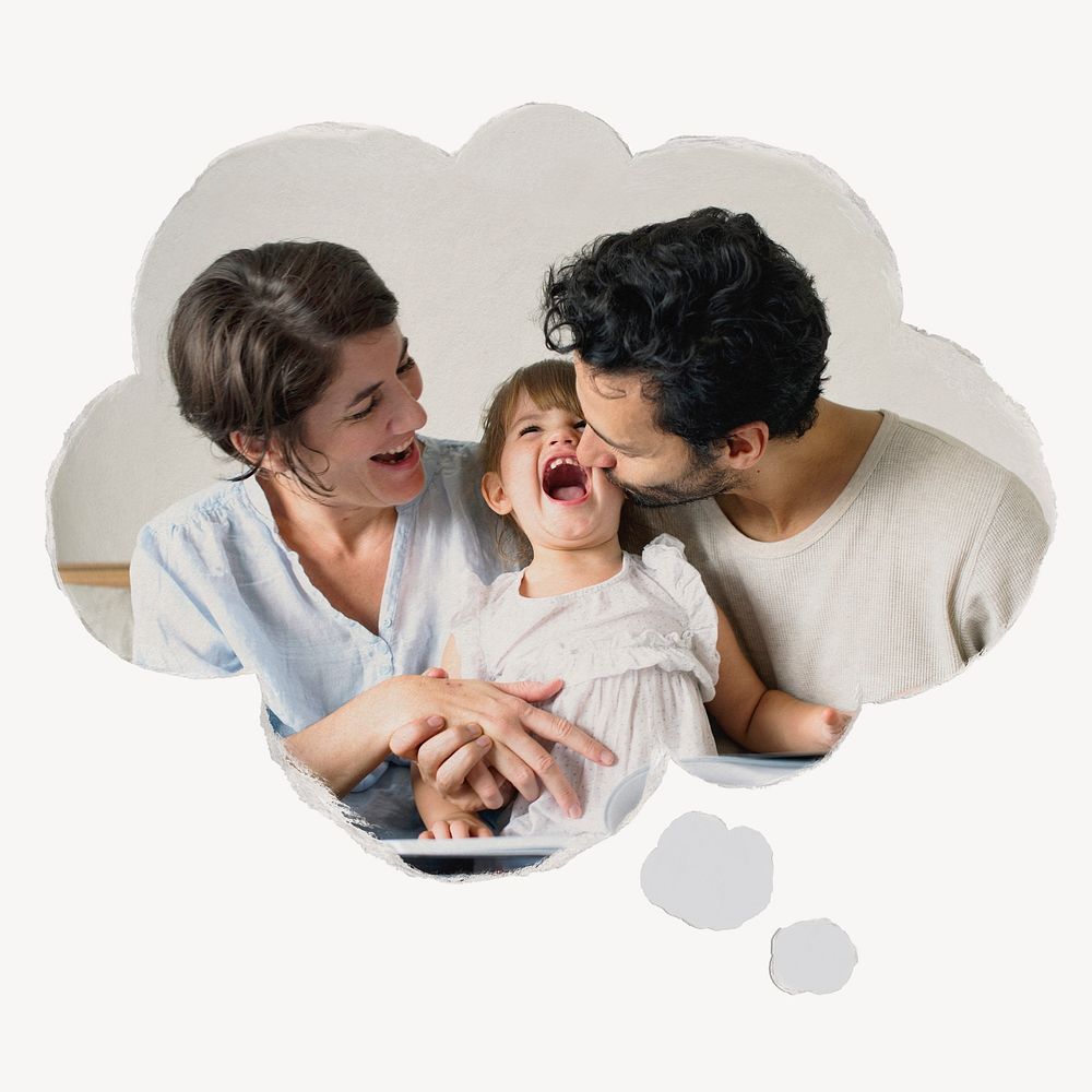 Happy family speech bubble, parents | Free Photo - rawpixel