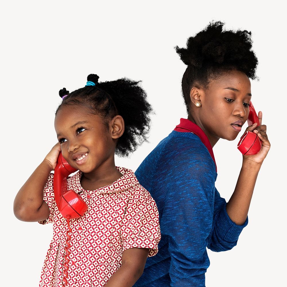 Sisters talking on the phone, | Free Photo - rawpixel