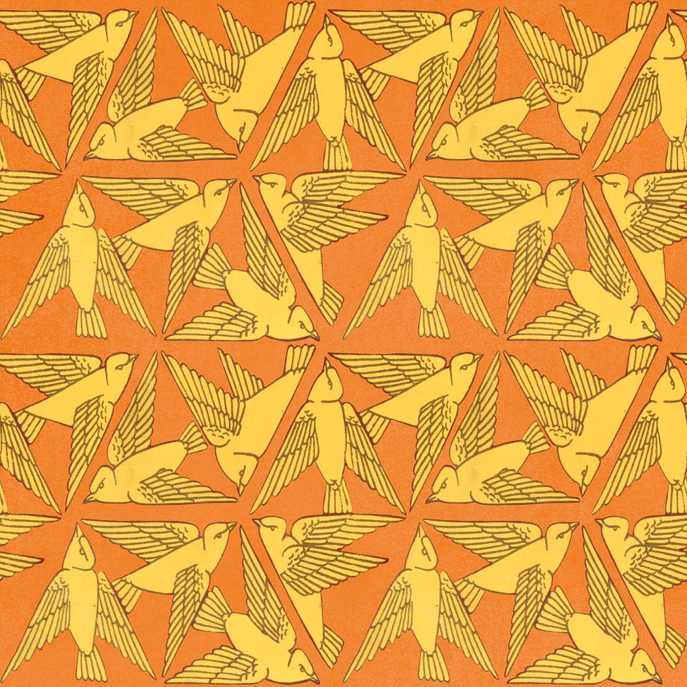 Triangle bird pattern background, vintage | Premium Photo Illustration ...