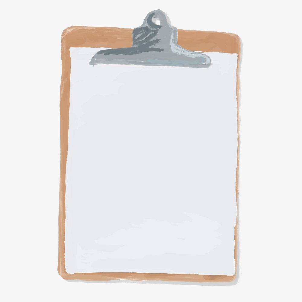 Paper clipboard, aesthetic stationery doodle | Premium Vector ...