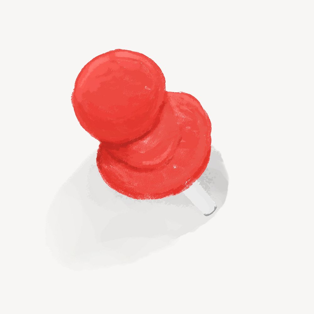 Red paper pin, stationery doodle | Premium Vector Illustration - rawpixel