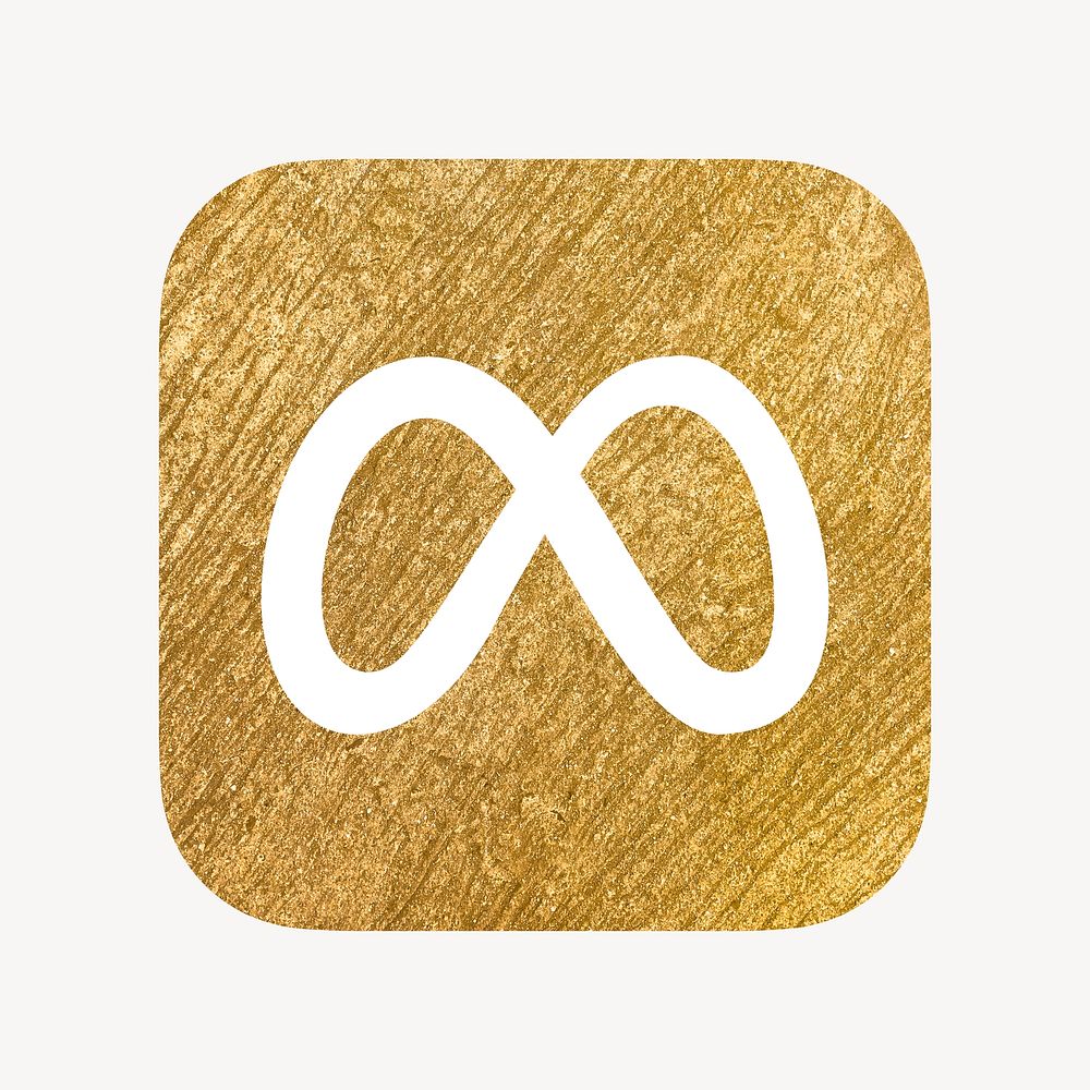 Meta icon social media gold | Free Photo - rawpixel