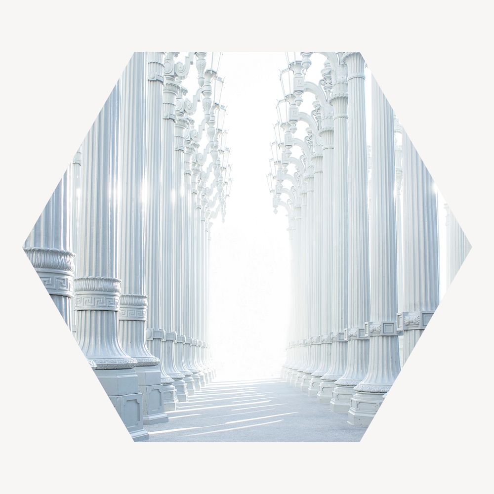 Aesthetic white pillars hexagon shape | Free Photo - rawpixel