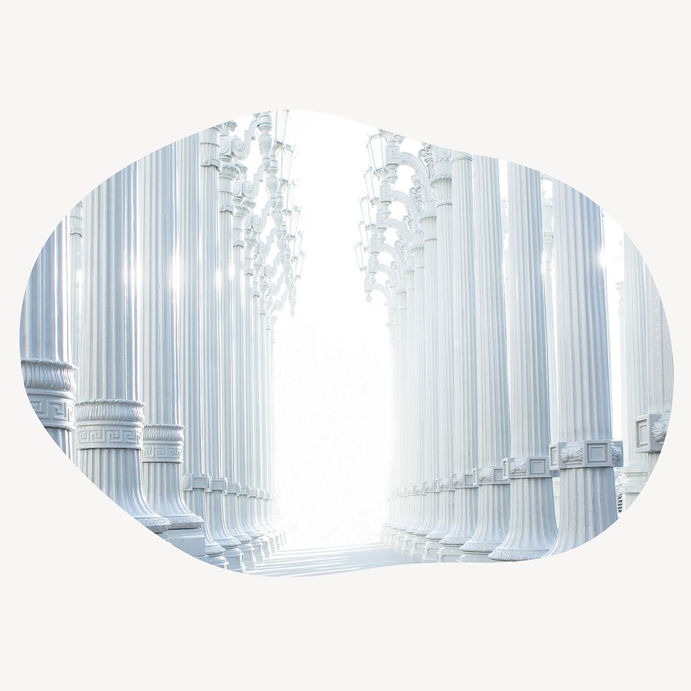 Aesthetic white pillars blob shape | Free Photo - rawpixel