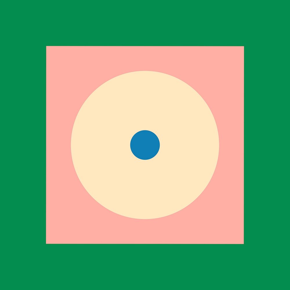 Retro geometric turntable psd flat | Premium PSD - rawpixel