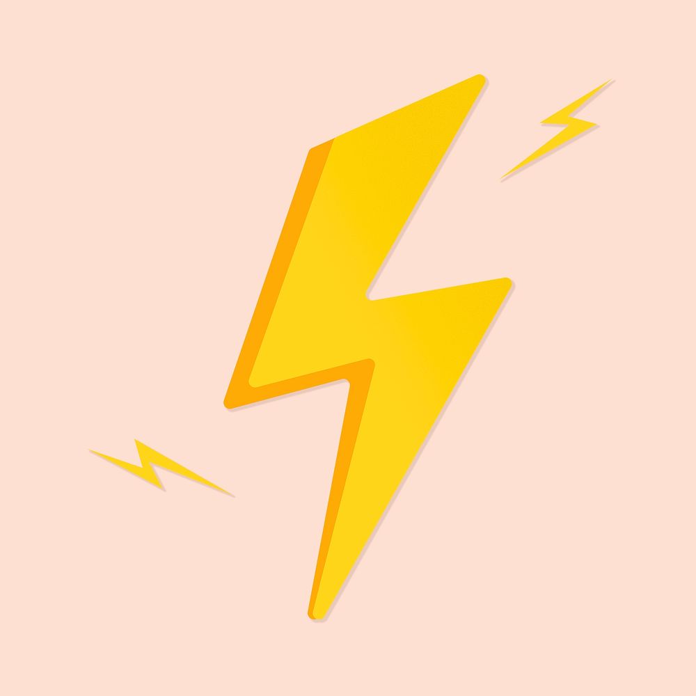 Cute lightning bolt sticker, printable | Premium PSD - rawpixel