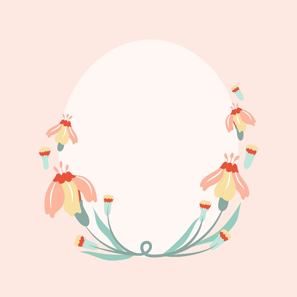 Pastel flower frame, psd, cute | Premium PSD - rawpixel