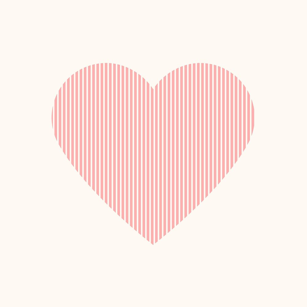 Pink pastel heart icon, stripes | Premium PSD - rawpixel