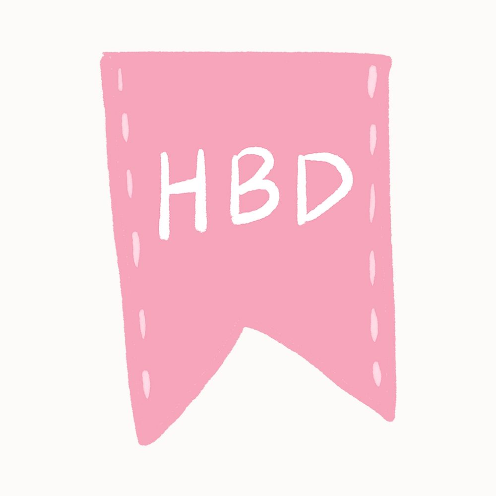 HBD badge sticker, decorative banner | Premium PSD - rawpixel