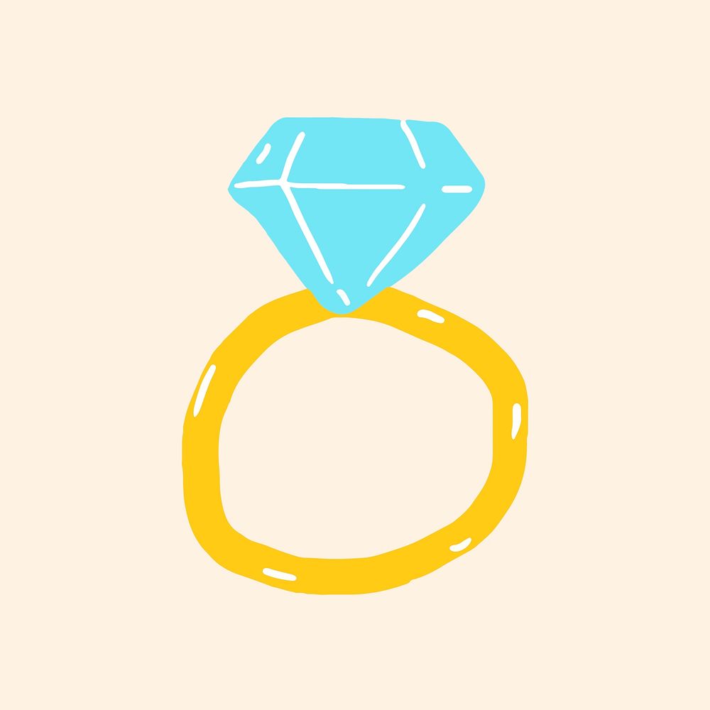 Diamond ring sticker, Valentine’s doodle | Premium PSD - rawpixel