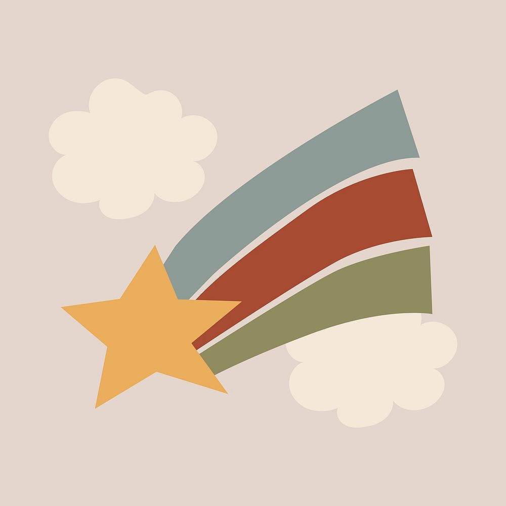 Shooting star nature element, doodle | Free Photo - rawpixel