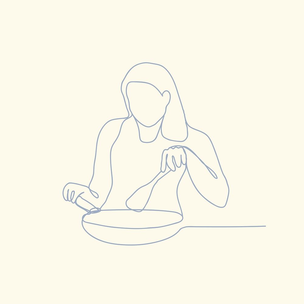 Home cooking line art sticker, | Premium PSD - rawpixel
