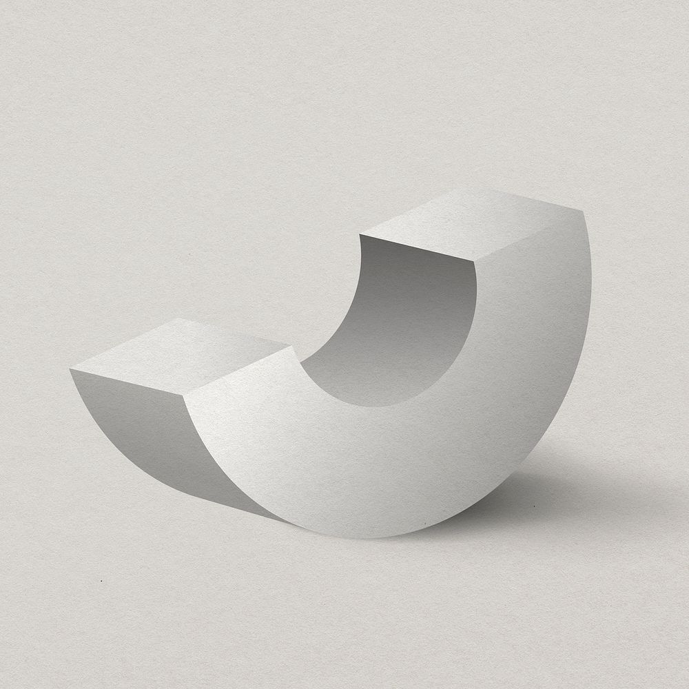 Gray semicircle shape, 3D rendering | Free Photo - rawpixel