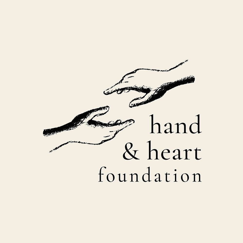Helping hands logo template, charity | Premium Vector - rawpixel