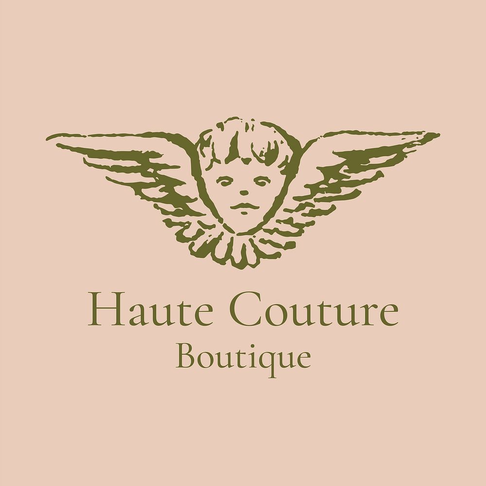 Vintage boutique logo template, cherub | Premium Vector - rawpixel