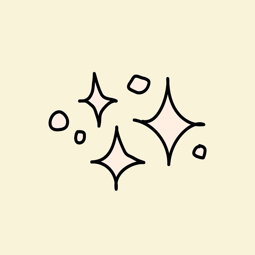 Cute twinkle doodle design illustration | Free PSD - rawpixel