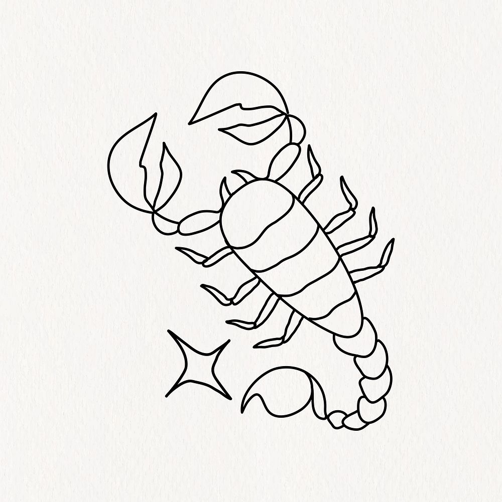 Scorpio zodiac line art illustration | Free Photo Illustration - rawpixel