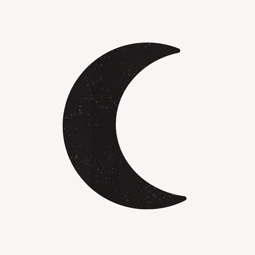 Black crescent moon collage element | Premium PSD - rawpixel
