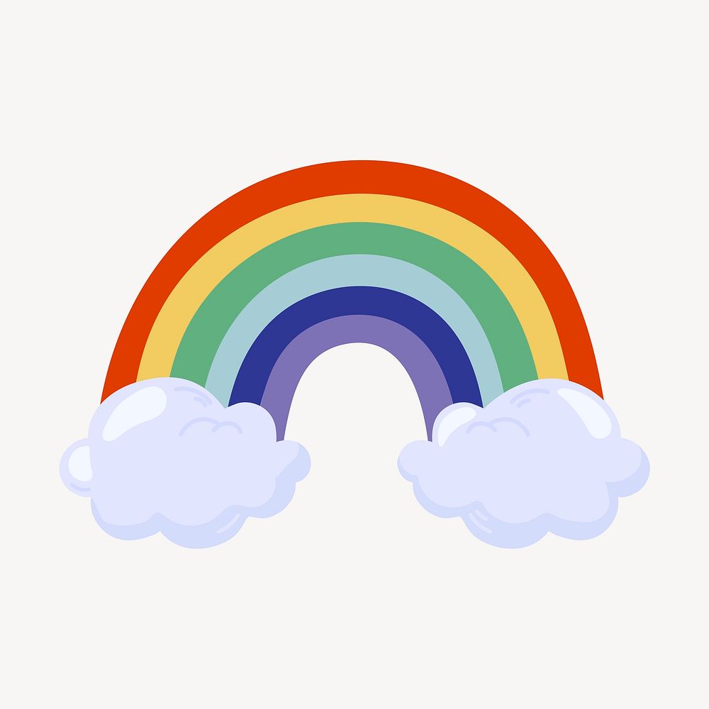 Rainbow collage element, cute cartoon | Premium Vector Illustration ...