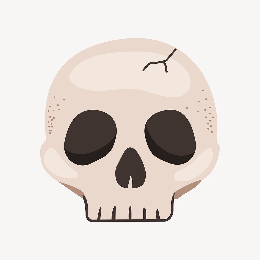 Skull head, cute cartoon illustration | Free Photo Illustration - rawpixel