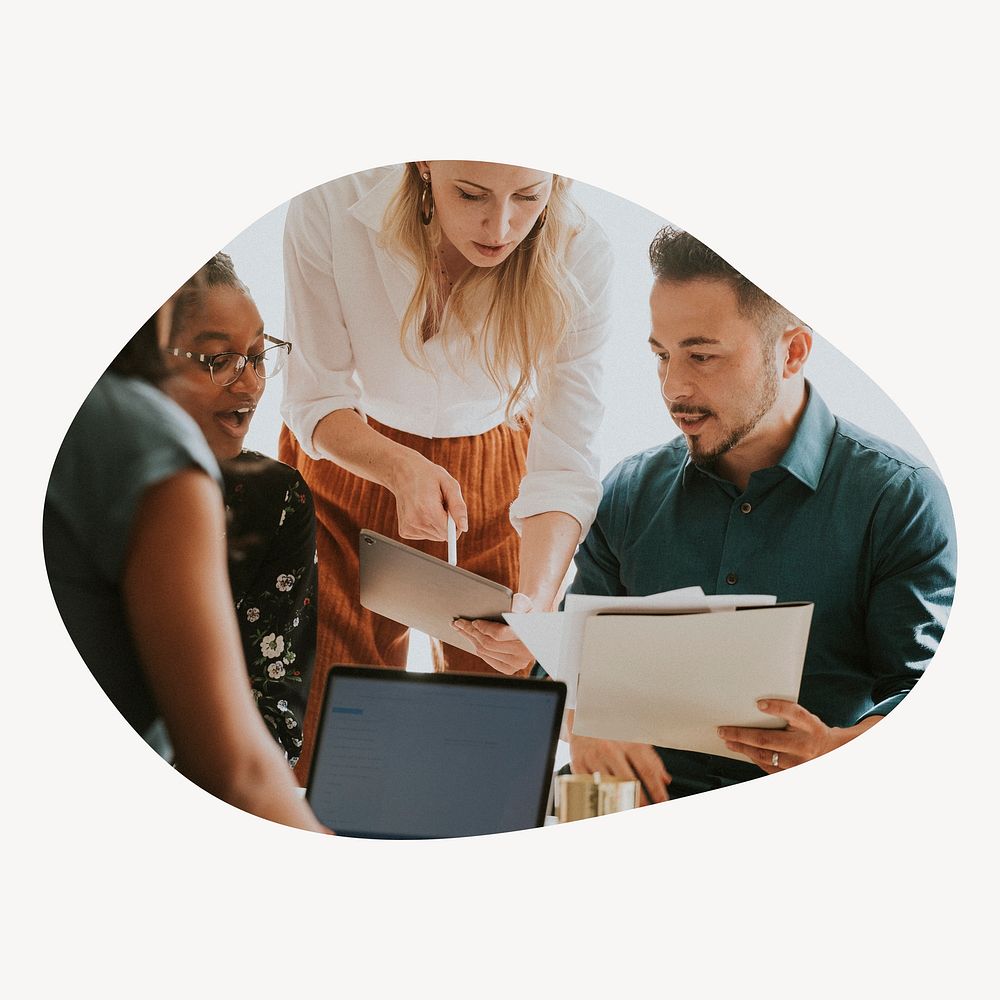 Colleagues discussing work blob shape | Free Photo - rawpixel