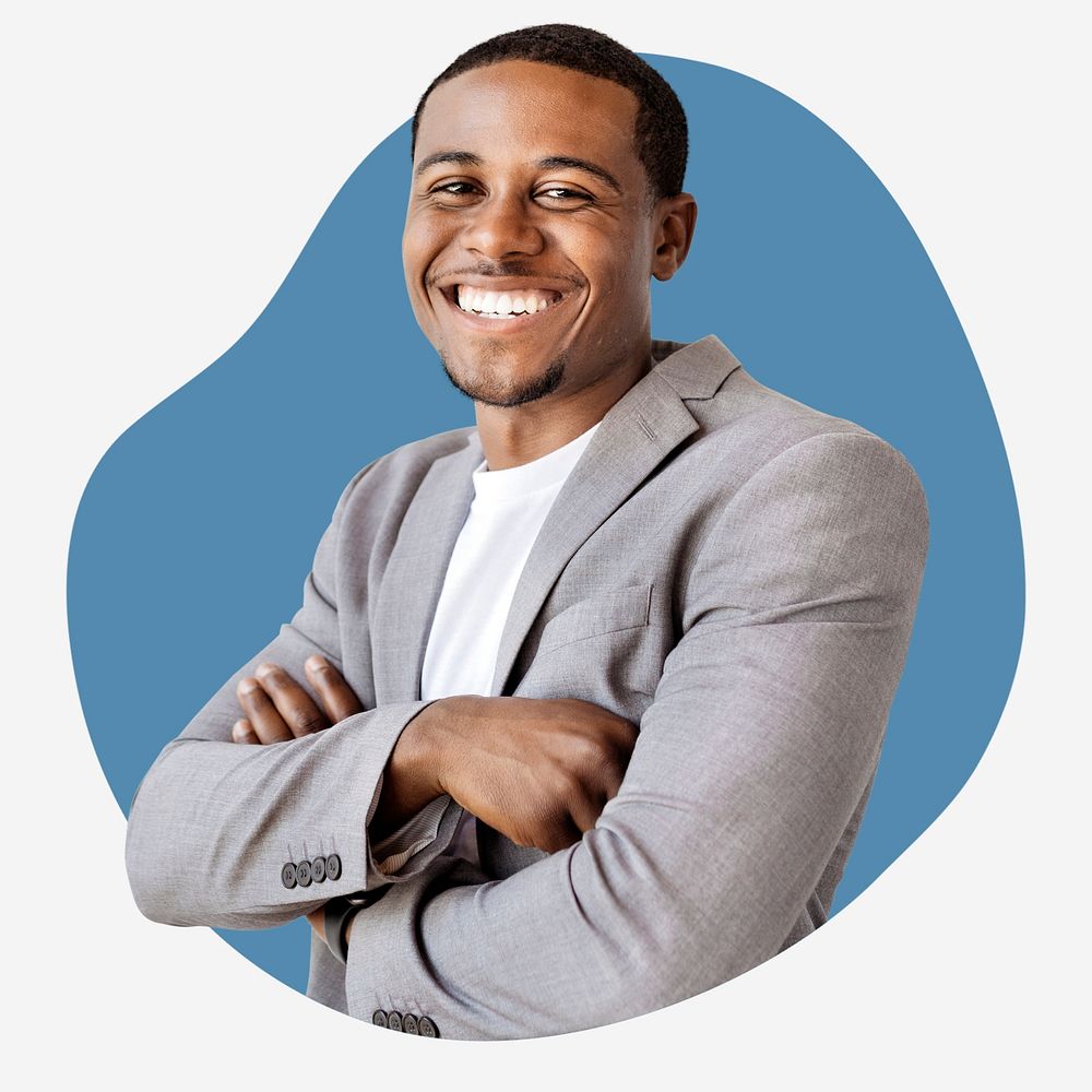 Businessman blob shape badge, boss | Free Photo - rawpixel