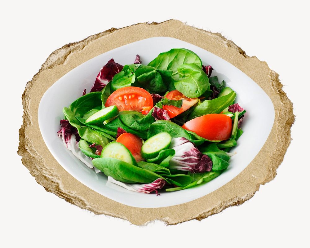 Salad plate ripped paper, healthy | Free Photo - rawpixel