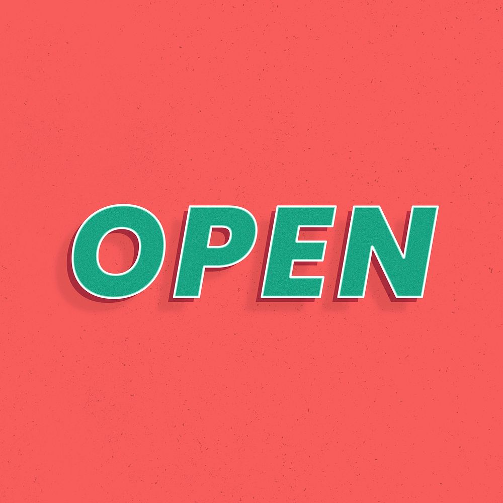 3d effect open word retro | Free Photo - rawpixel