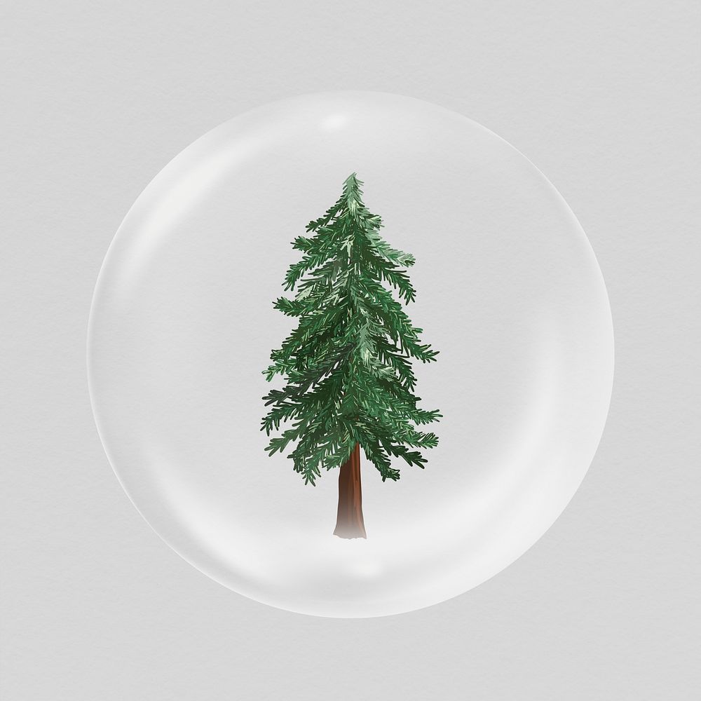 Christmas tree in bubble, nature | Free Photo - rawpixel