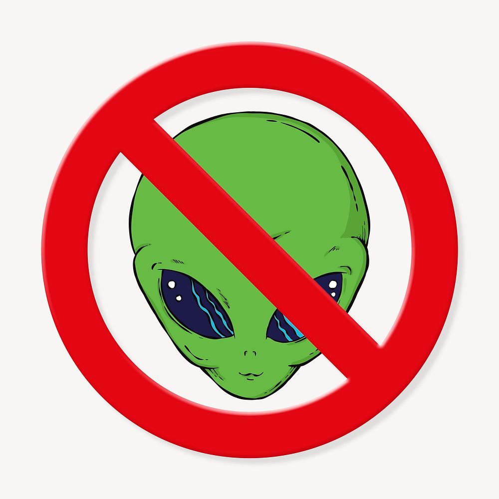 No alien, prohibition sign illustration | Free Photo - rawpixel