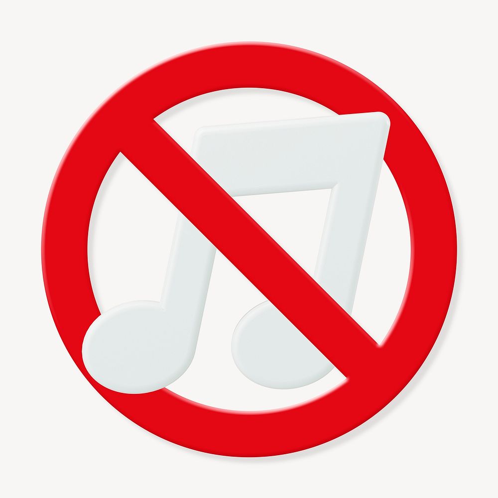 Prohibited sign no music symbol | Premium PSD - rawpixel