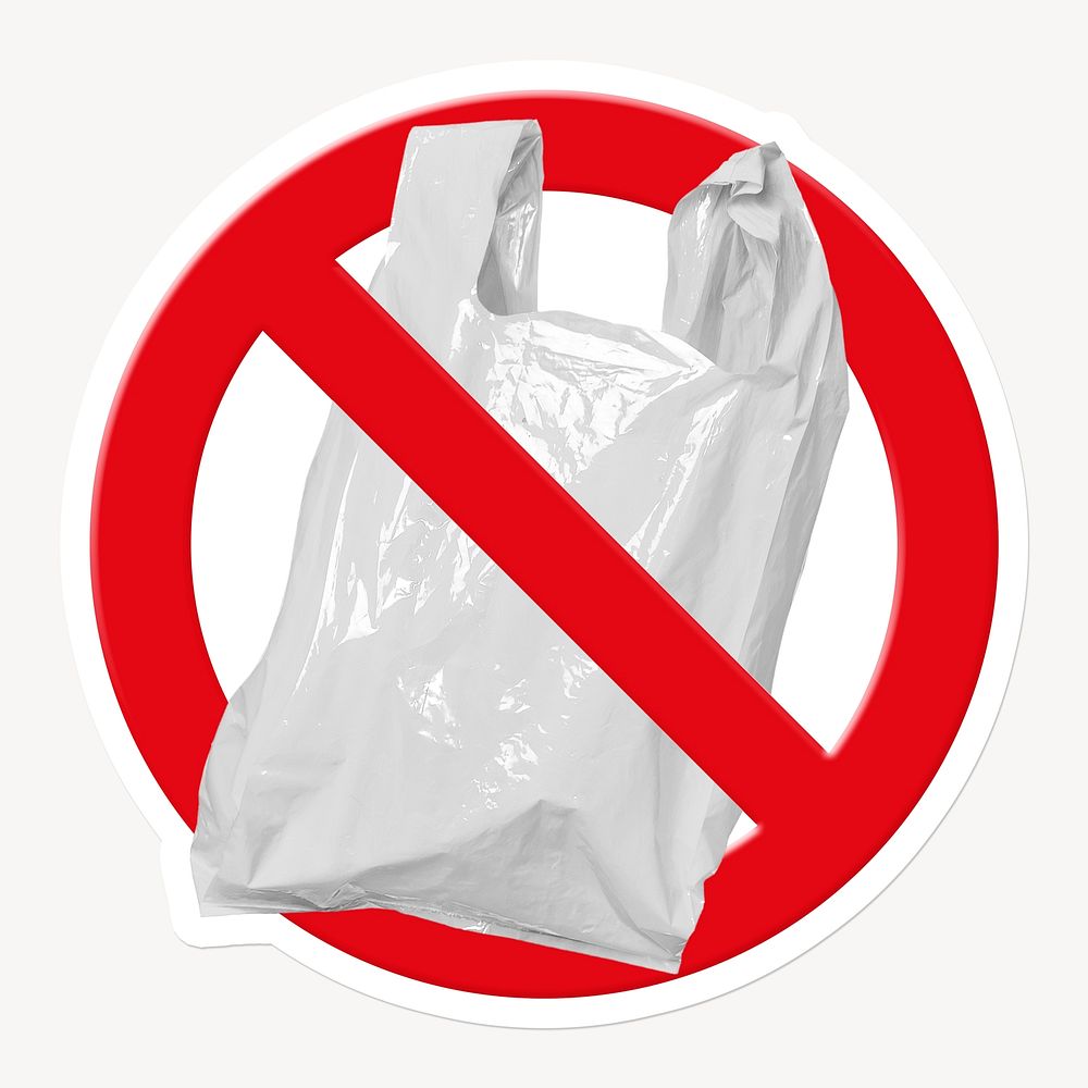 Prohibited sign symbol, no plastic | Free PSD - rawpixel