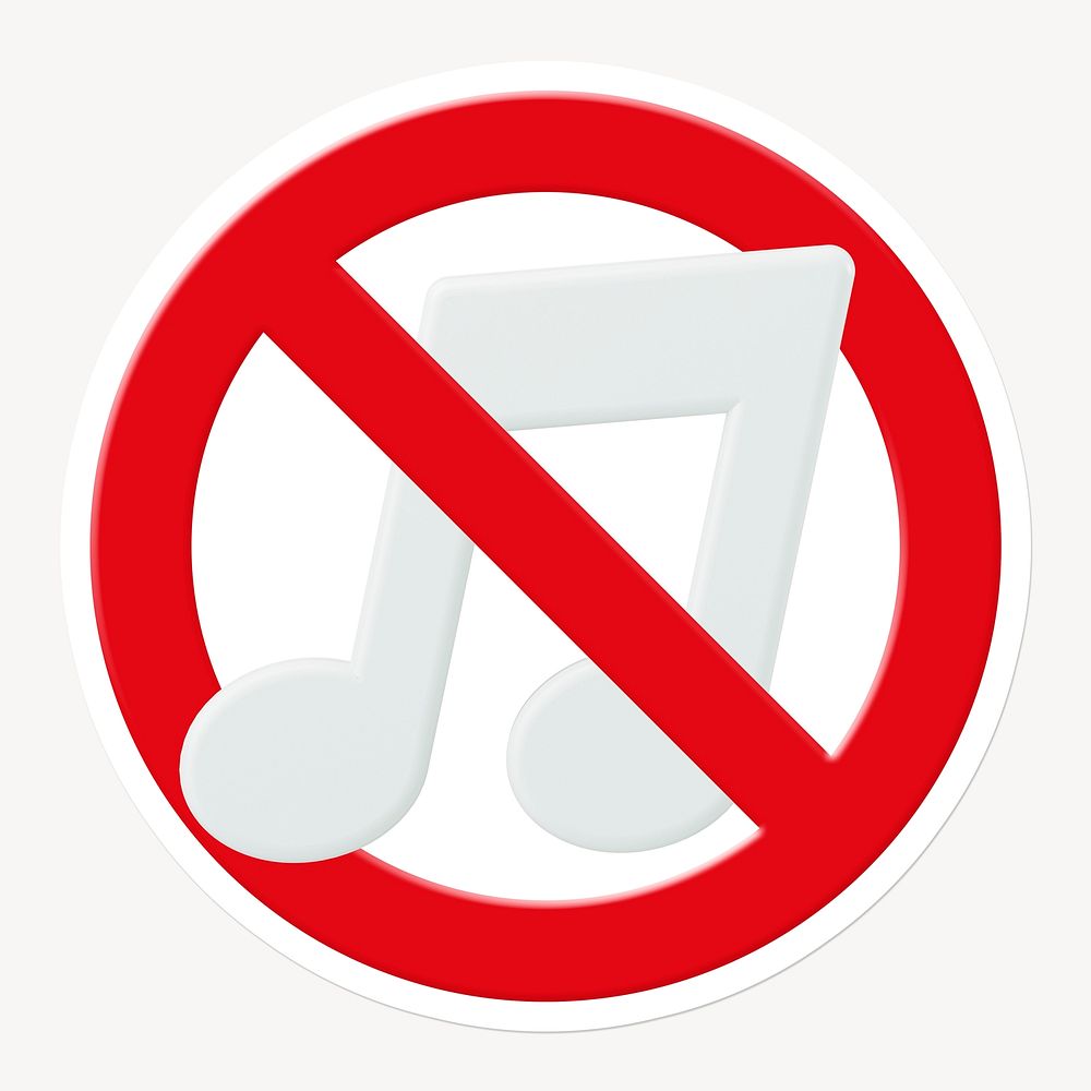 Prohibited sign no music symbol | Free PSD - rawpixel