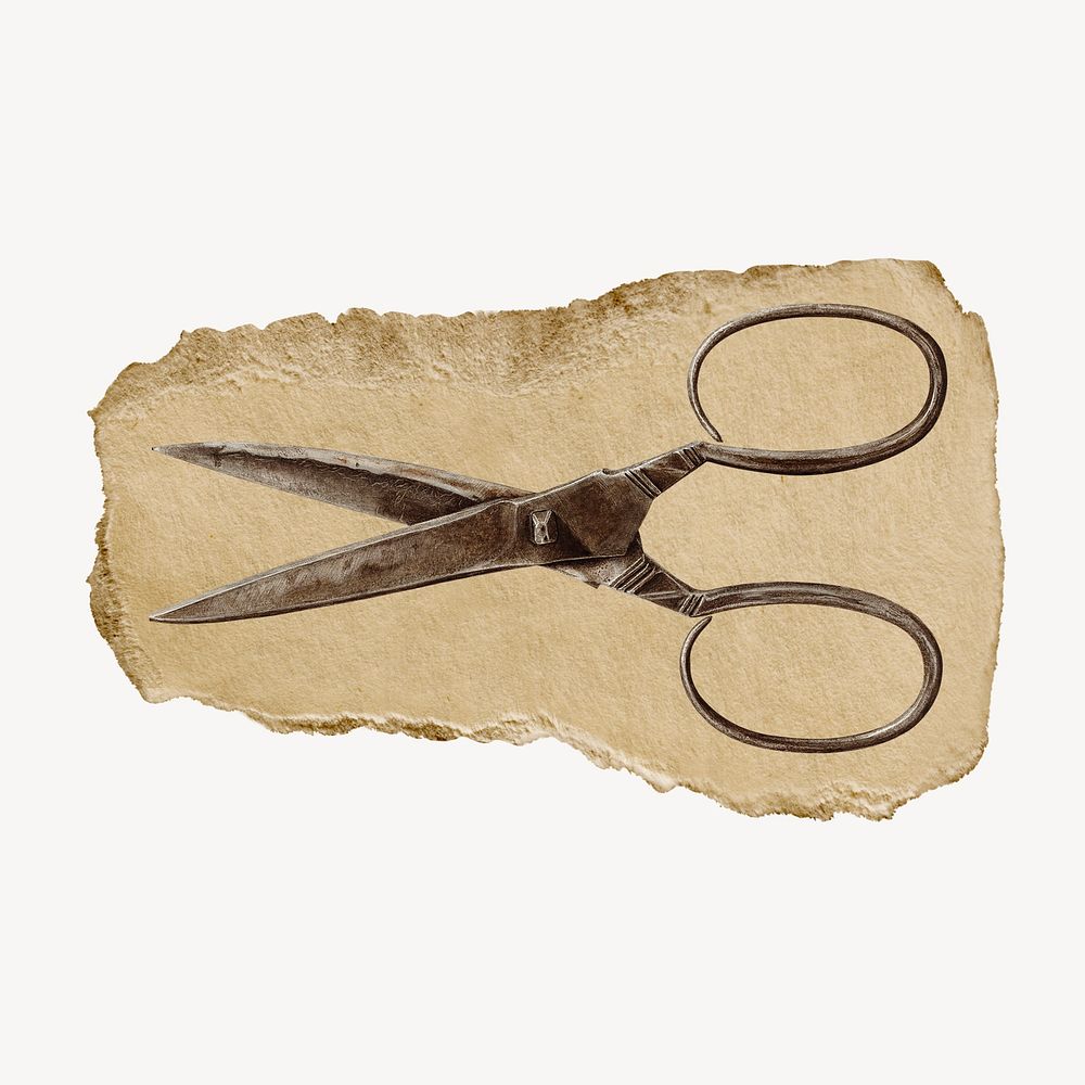 Scissors vintage illustration torn paper | Free Photo - rawpixel