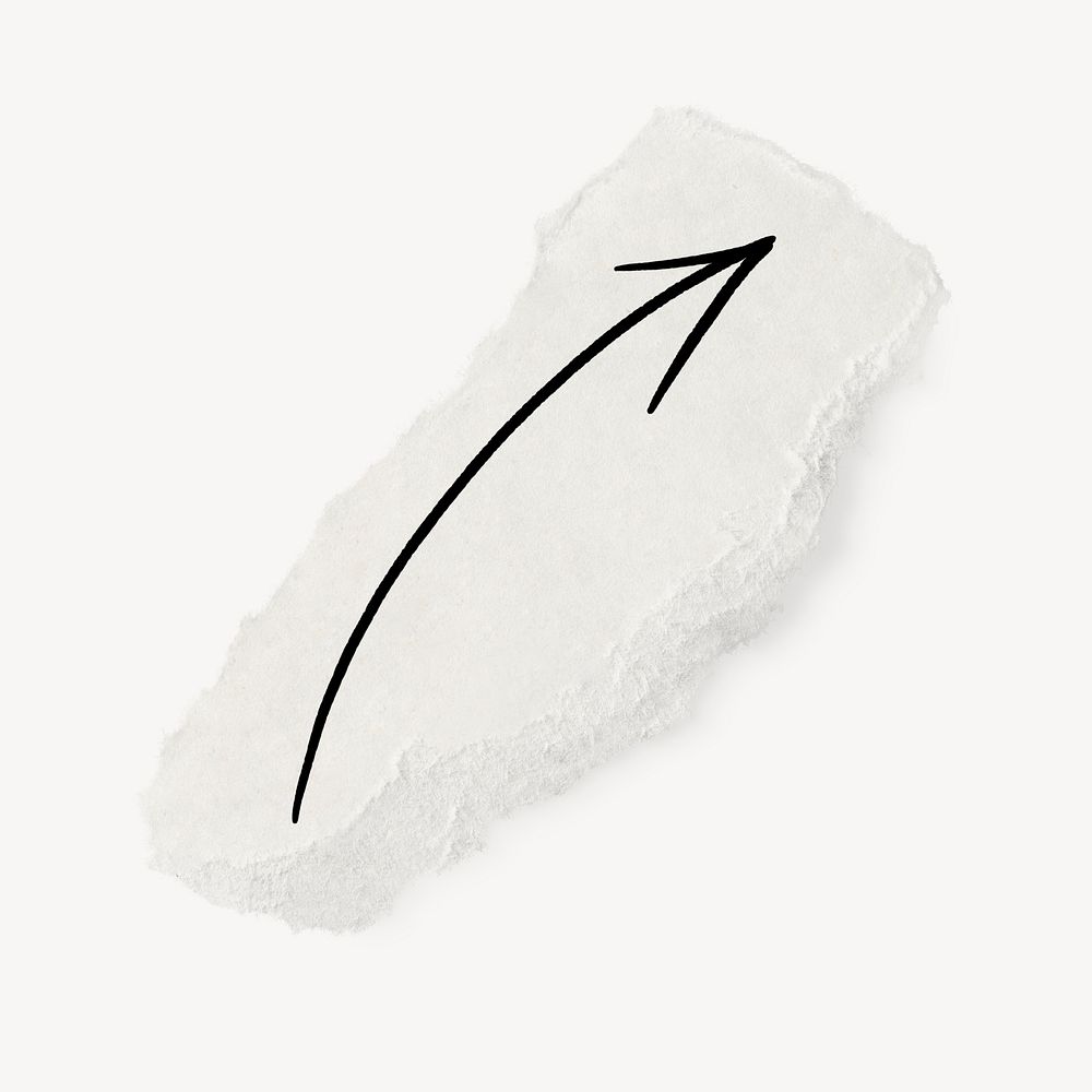Right arrow doodle, torn paper | Free PSD - rawpixel