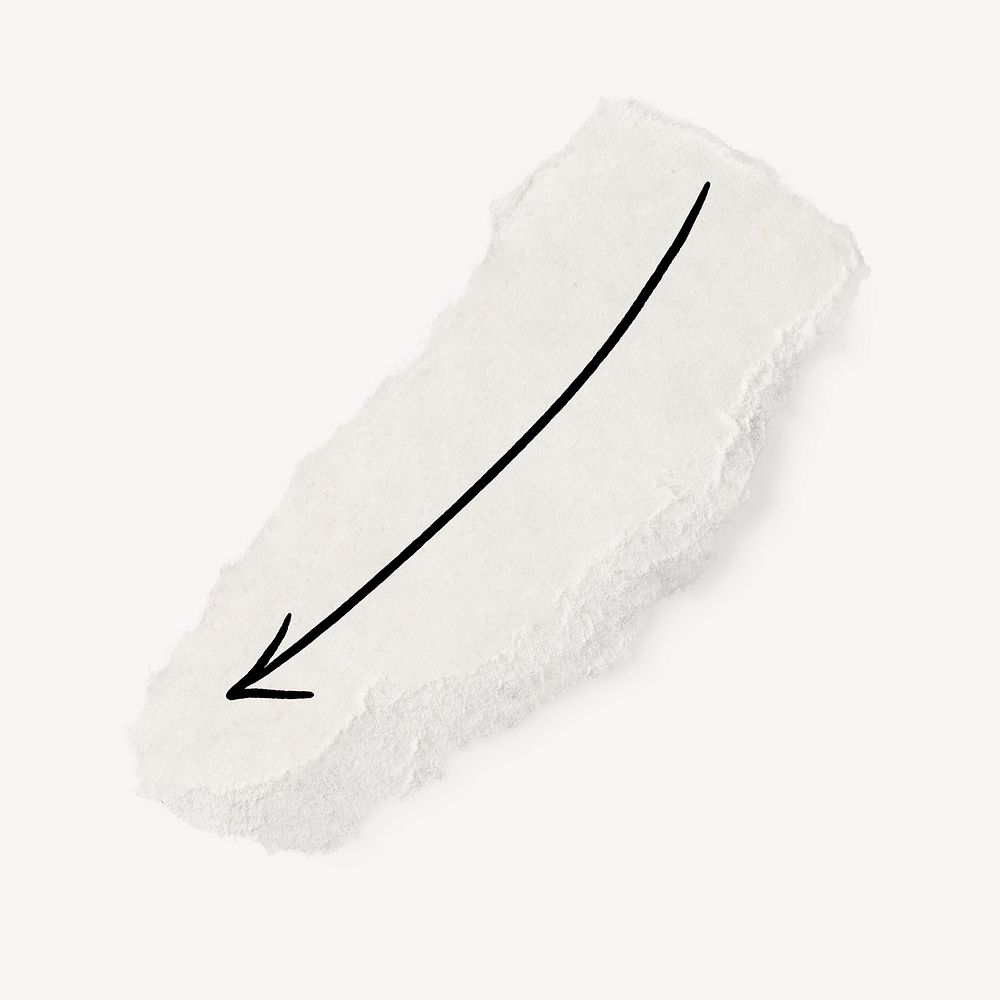 Left arrow doodle, torn paper, | Free Photo - rawpixel