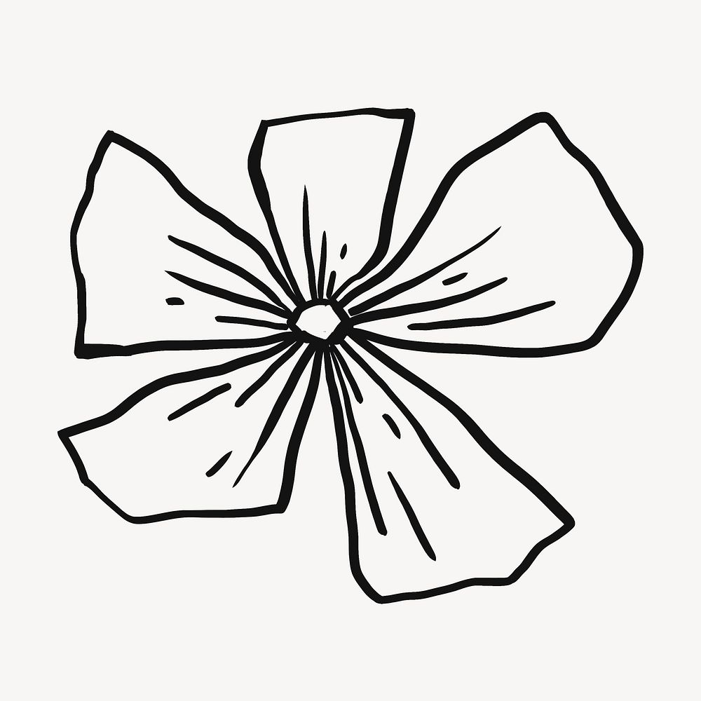 Cute flower doodle, collage element, | Premium PSD - rawpixel