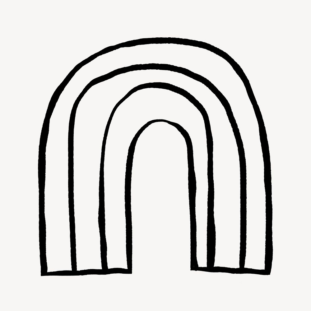 Cute rainbow doodle, drawing illustration, | Free Photo - rawpixel