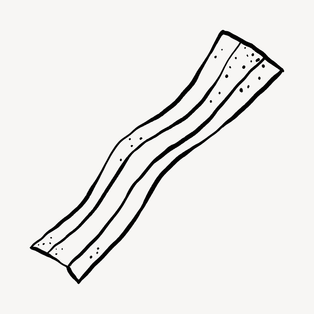 Bacon doodle, cute illustration, white | Free Photo - rawpixel