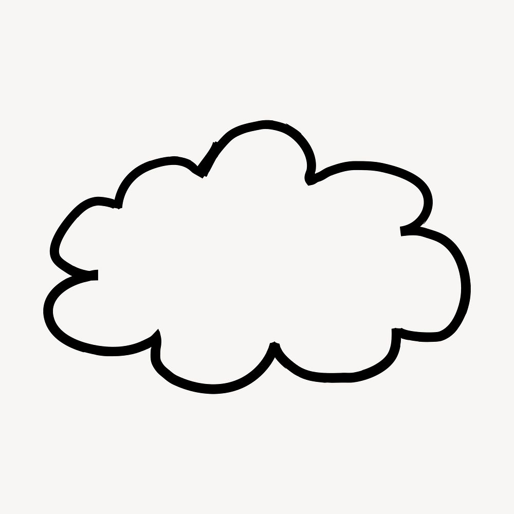 Cute cloud doodle, collage element, | Premium PSD - rawpixel