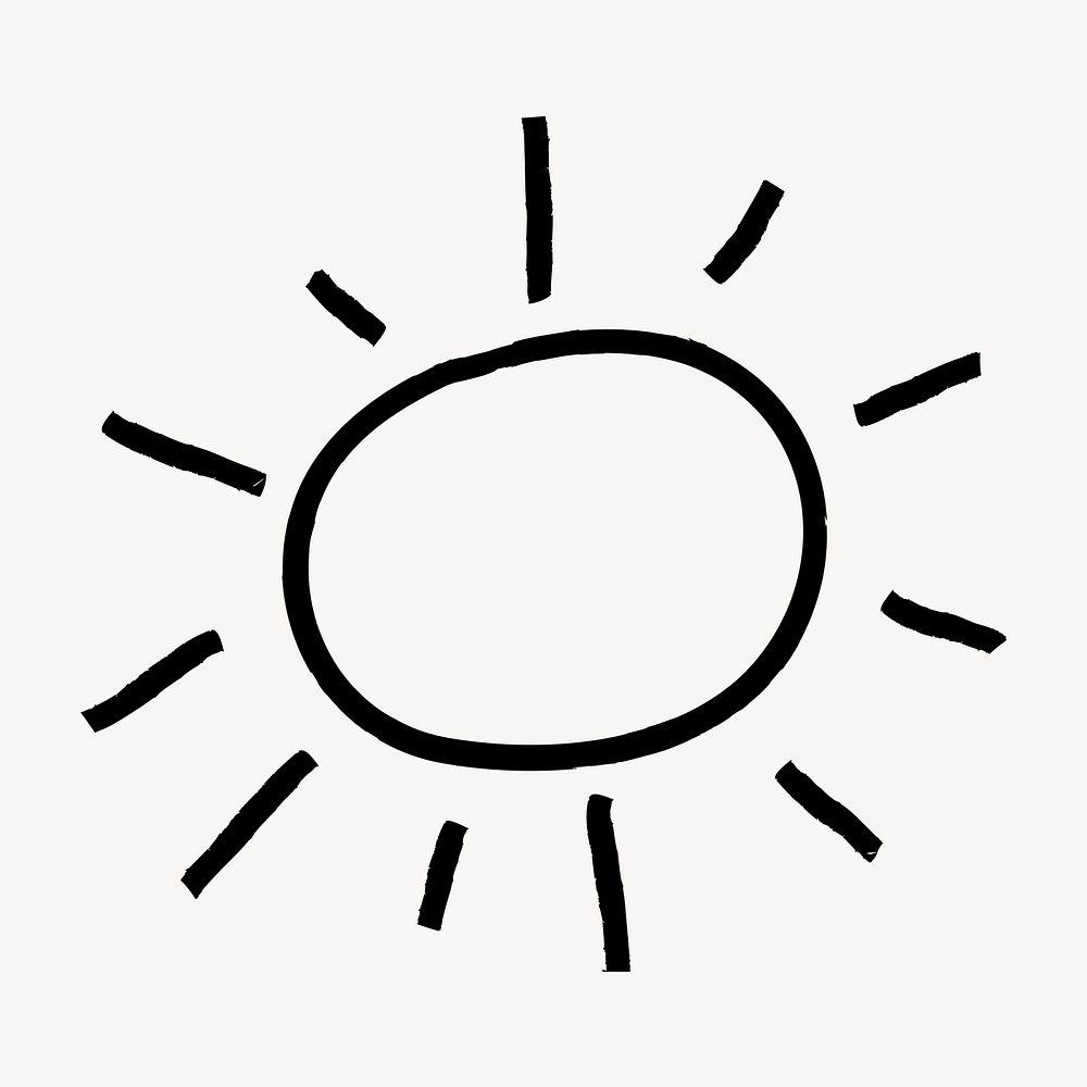 Cute sunshine doodle, drawing illustration, | Free Photo - rawpixel