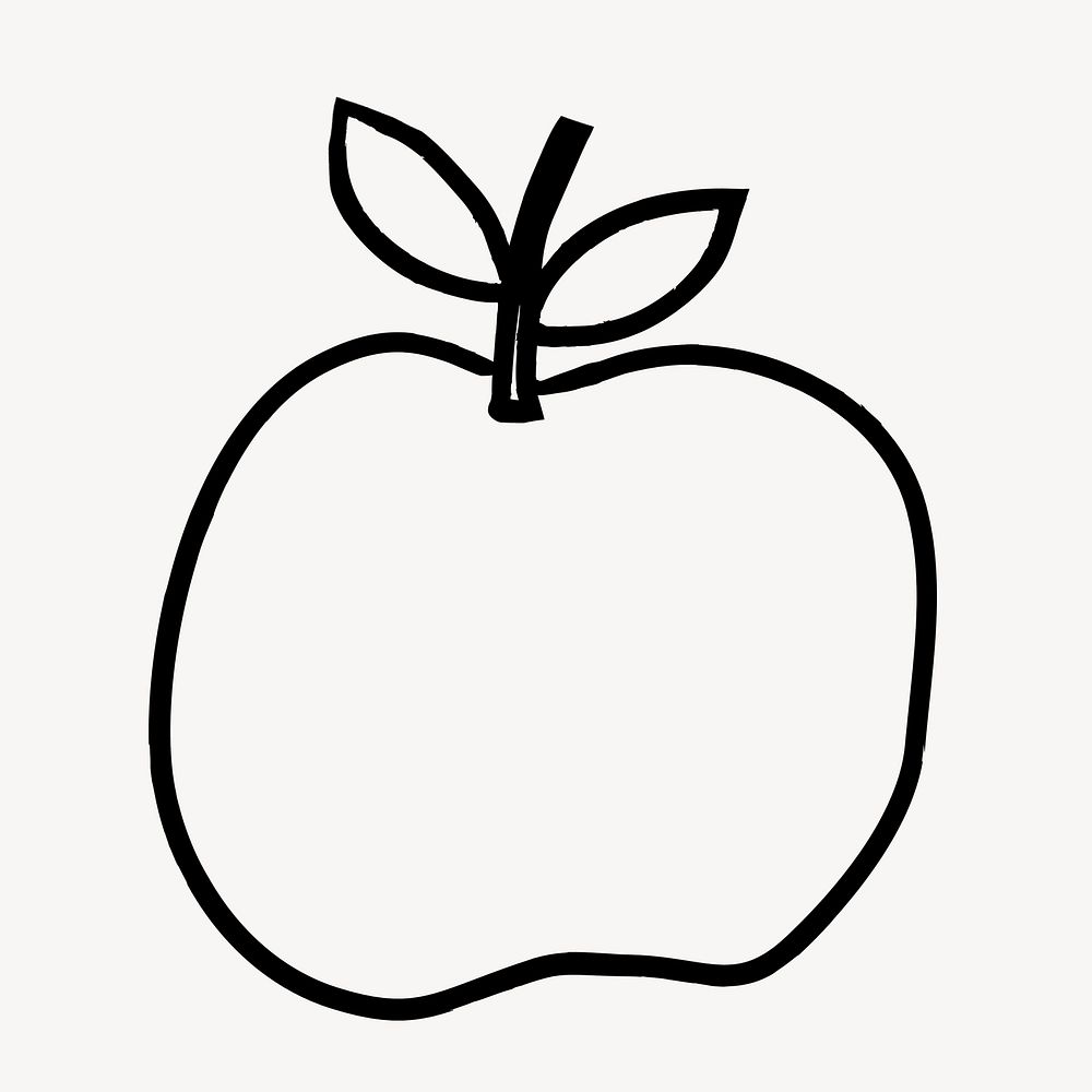 Apple doodle, cute illustration, white | Free Photo - rawpixel