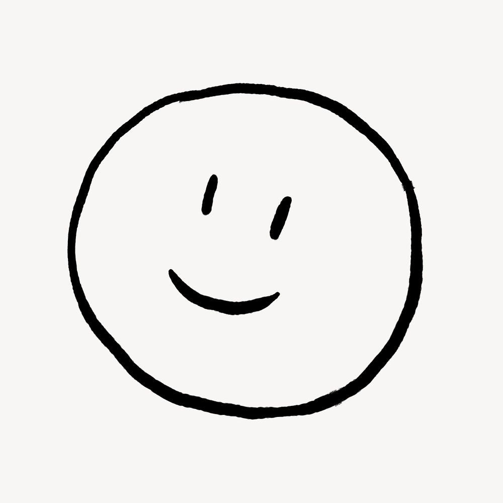Happy face doodle, drawing illustration, | Free Photo - rawpixel