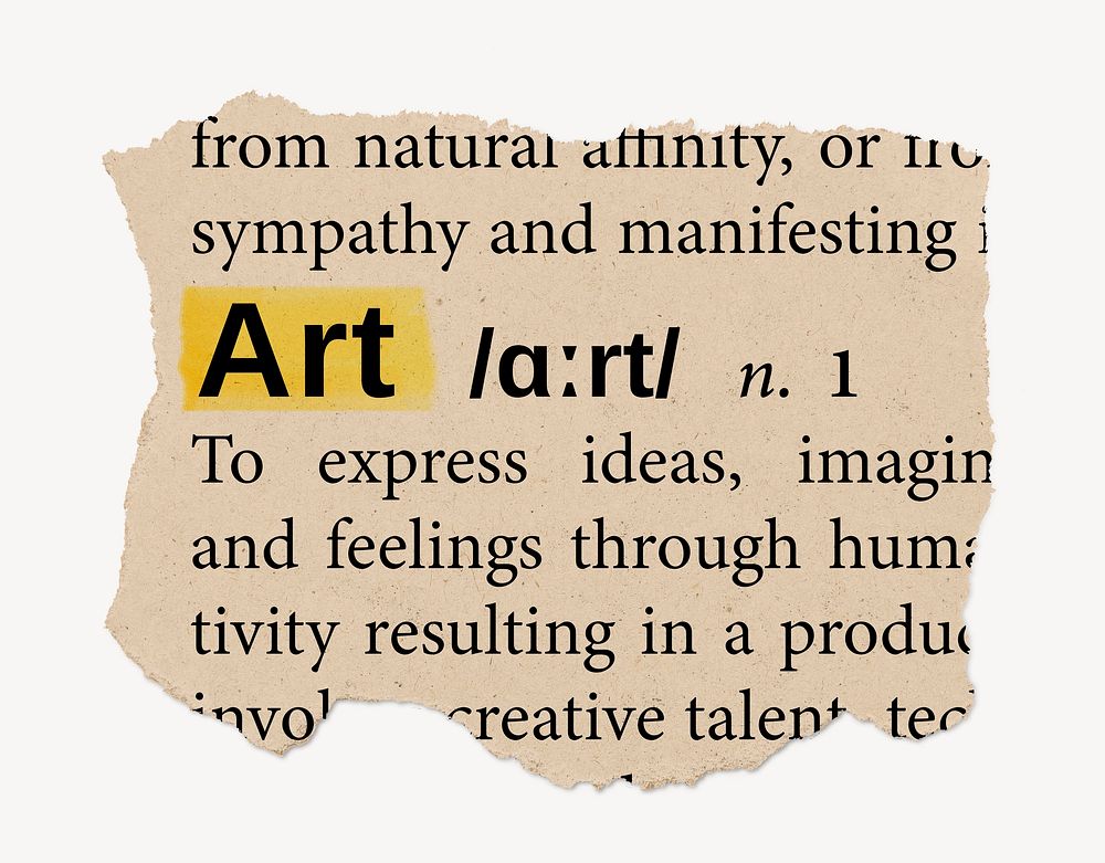 Art definition, ripped dictionary word, | Premium Photo - rawpixel