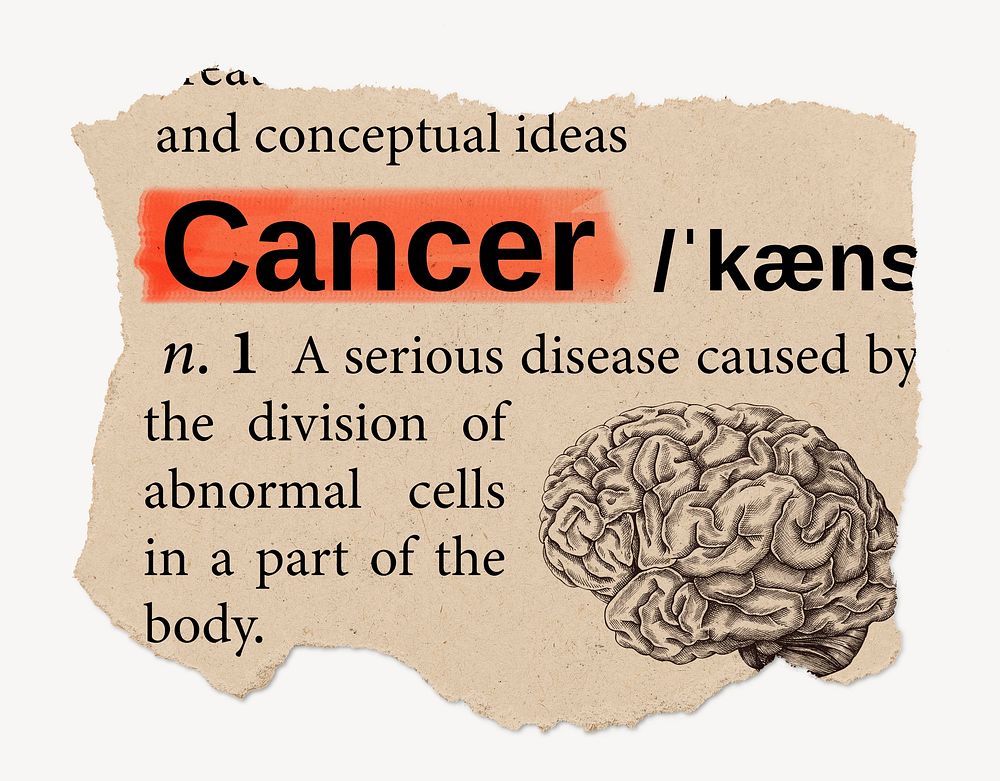 Cancer definition, vintage ripped dictionary | Free Photo - rawpixel
