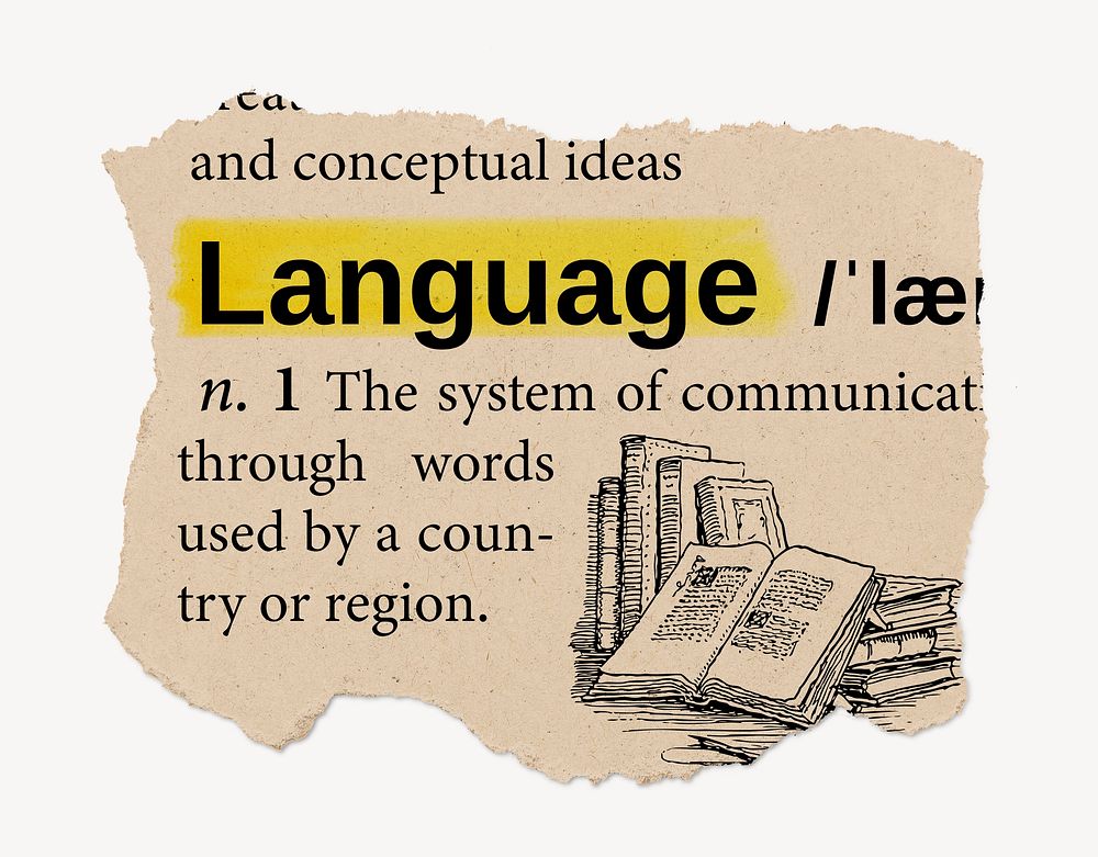 Language definition, vintage ripped dictionary | Free Photo - rawpixel