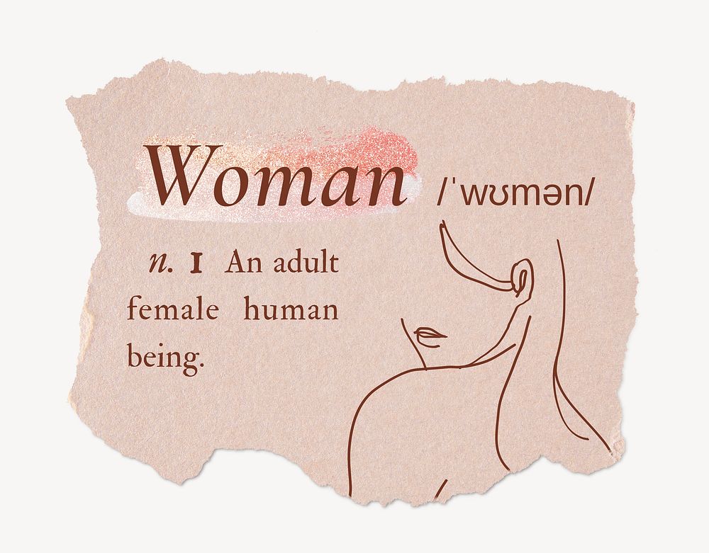 Woman definition, ripped dictionary word | Free Photo - rawpixel