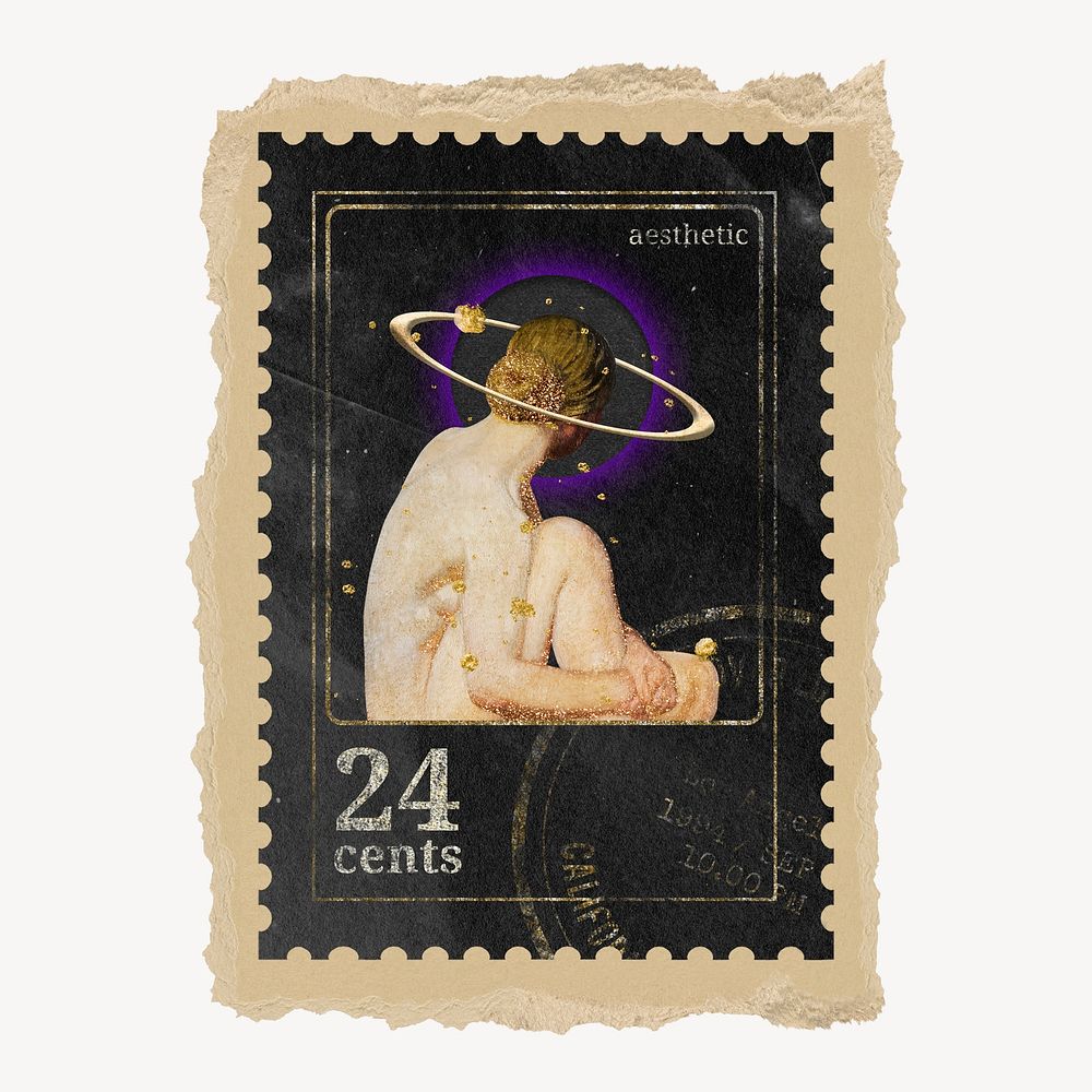 Aesthetic postage stamp ripped paper | Free Photo Illustration - rawpixel