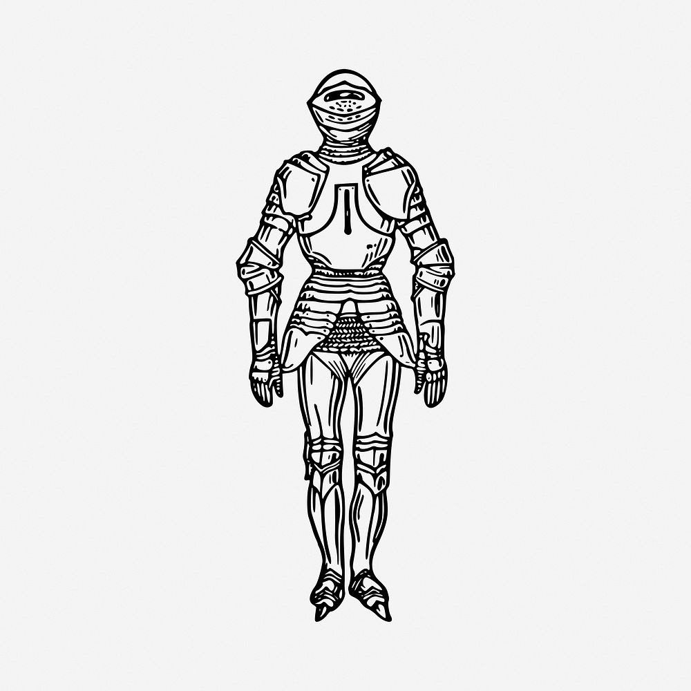 Armor drawing, vintage illustration. Free | Free Photo - rawpixel