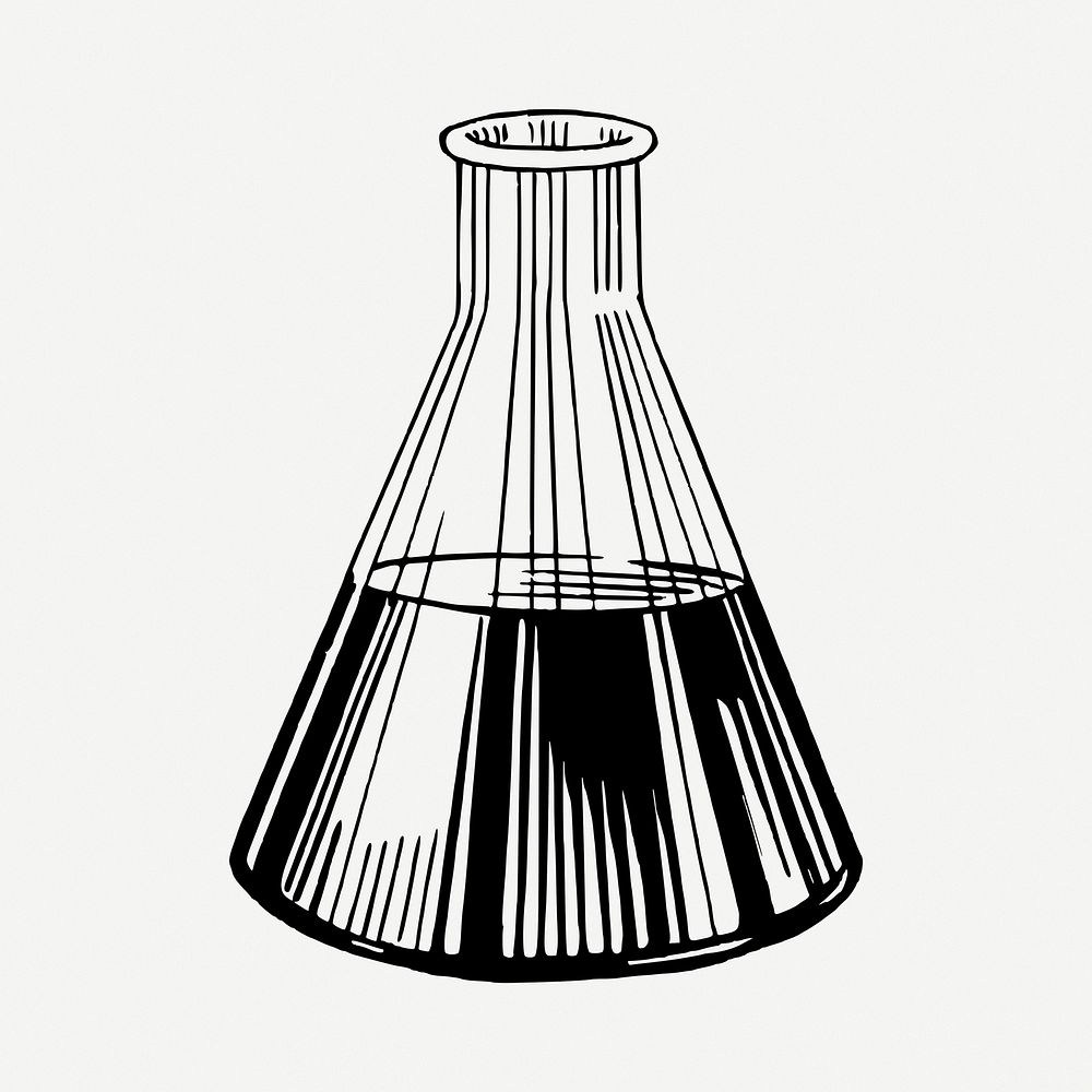 Flask drawing, vintage illustration psd | Free PSD - rawpixel